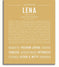 Lena Personalized Name Meaning Art Prints – Name Stories