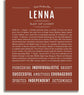 Lenna Personalized Name Meaning Art Prints – Name Stories