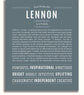 Lennon Personalized Name Meaning Art Prints – Name Stories
