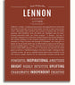 Lennon Personalized Name Meaning Art Prints – Name Stories