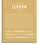 Lennon Personalized Name Meaning Art Prints – Name Stories