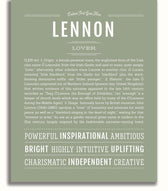 Lennon (female) | Name Art Print – Name Stories