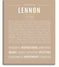 Lennon Personalized Name Meaning Art Prints – Name Stories