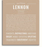 Lennon Personalized Name Meaning Art Prints – Name Stories