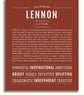 Lennon Personalized Name Meaning Art Prints – Name Stories