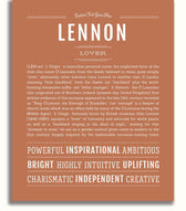 Lennon Personalized Name Meaning Art Prints – Name Stories