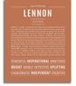 Lennon Personalized Name Meaning Art Prints – Name Stories