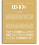 Lennon Personalized Name Meaning Art Prints – Name Stories
