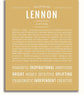 Lennon Personalized Name Meaning Art Prints – Name Stories