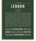 Lennon (male) | Name Art Print – Name Stories