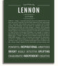 Lennon Personalized Name Meaning Art Prints – Name Stories