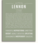 Lennon Personalized Name Meaning Art Prints – Name Stories