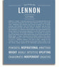 Lennon Personalized Name Meaning Art Prints – Name Stories