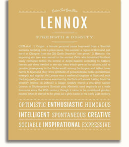 Lennox Personalized Name Meaning Art Prints – Name Stories