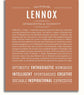 Lennox Personalized Name Meaning Art Prints – Name Stories