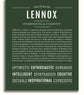 Lennox Personalized Name Meaning Art Prints – Name Stories