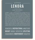 Lenora Personalized Name Meaning Art Prints – Name Stories
