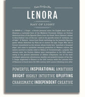 Lenora Personalized Name Meaning Art Prints – Name Stories