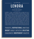 Lenora Personalized Name Meaning Art Prints – Name Stories