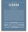 Lenora Personalized Name Meaning Art Prints – Name Stories