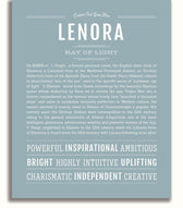 Lenora Personalized Name Meaning Art Prints – Name Stories