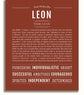 Leon Personalized Name Meaning Art Prints – Name Stories