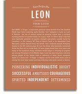 Leon | Name Art Print – Name Stories