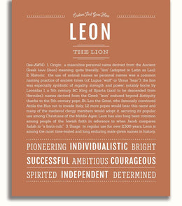 Leon | Name Art Print – Name Stories
