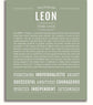 Leon Personalized Name Meaning Art Prints – Name Stories