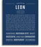 Leon Personalized Name Meaning Art Prints – Name Stories