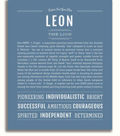 Leon | Name Art Print - Personalized Custom Gifts – Name Stories