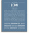 Leon Personalized Name Meaning Art Prints – Name Stories