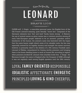 Leonard | Name Art Print – Name Stories