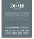Leonard Personalized Name Meaning Art Prints – Name Stories