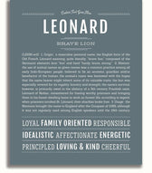 Leonard Personalized Name Meaning Art Prints – Name Stories