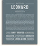 Leonard Personalized Name Meaning Art Prints – Name Stories