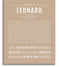 Leonard | Name Art Print – Name Stories