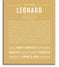 Leonard Personalized Name Meaning Art Prints – Name Stories