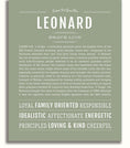 Leonard | Name Art Print – Name Stories