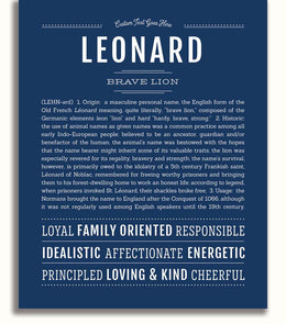 Leonard | Name Art Print – Name Stories