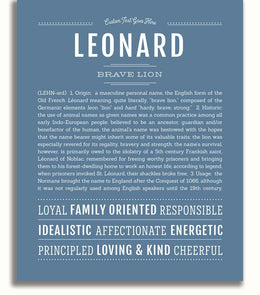 Leonard | Name Art Print – Name Stories