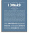 Leonard Personalized Name Meaning Art Prints – Name Stories