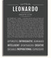 Leonardo Personalized Name Meaning Art Prints – Name Stories