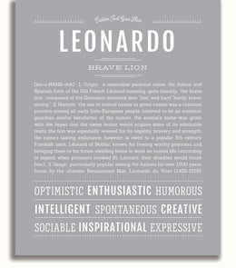 Leonardo | Name Art Print – Name Stories