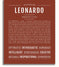 Leonardo Personalized Name Meaning Art Prints – Name Stories