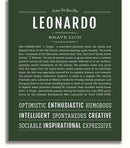 Leonardo | Name Art Print – Name Stories