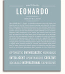 Leonardo Personalized Name Meaning Art Prints – Name Stories