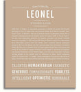 Leonel Personalized Name Meaning Art Prints – Name Stories