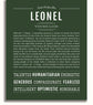 Leonel Personalized Name Meaning Art Prints – Name Stories