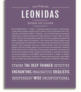 Leonidas | Name Art Print – Name Stories